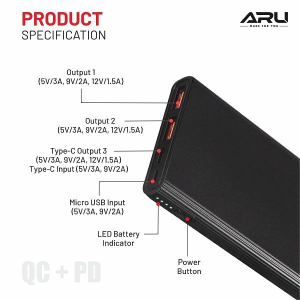 AQP-1050 Polymer Power Bank | ARU India reseller products reselling