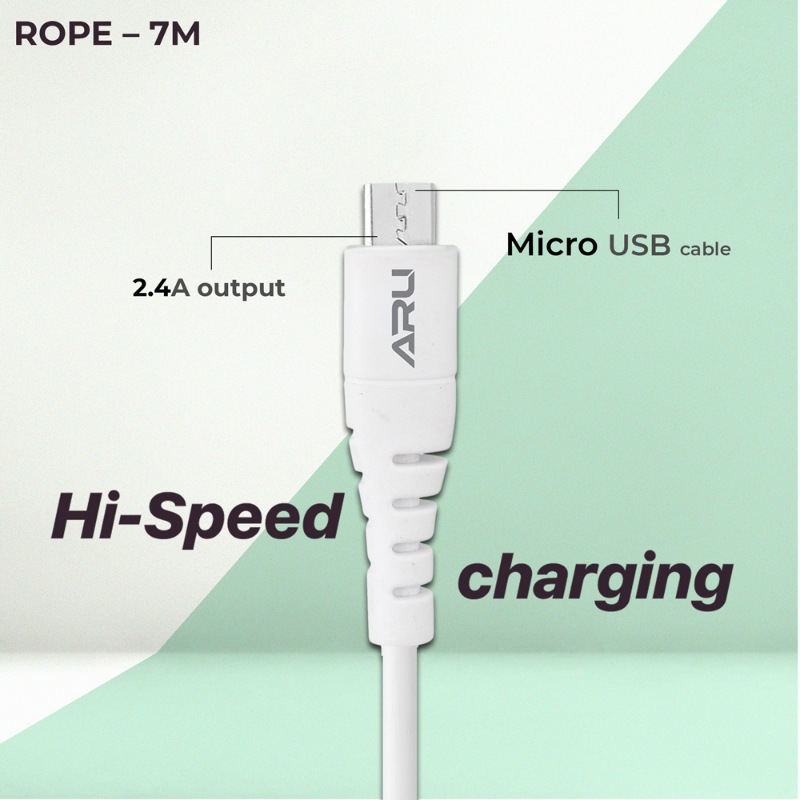 ROPE-7M 2.4A Micro USB Cable | ARU India reseller products reselling