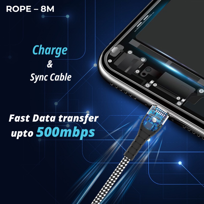 ROPE-8M 3.4A Micro USB Cable | ARU India reseller products reselling